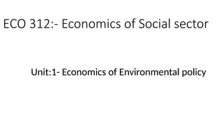 Economics of social sector study material | PPTX