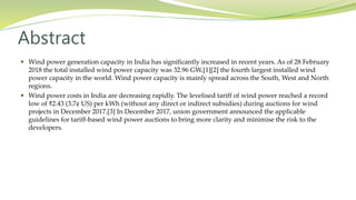 Economics of wind energy | PPTX