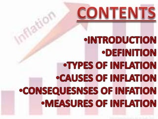 INFLATION ITS TYPES, CAUSES, CONSEQUENCES AND MEASURES. | PPTX