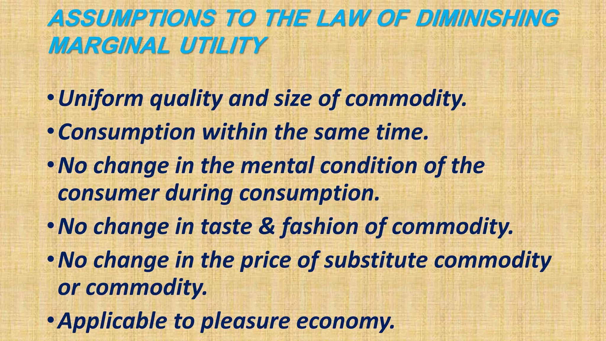 Law of Diminishing Marginal Utility | PPTX