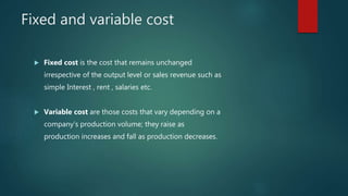 Cost and its types | PPTX