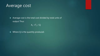 Cost and its types | PPTX
