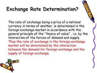 Currency Flow And Exchange Rate Determination | PPT
