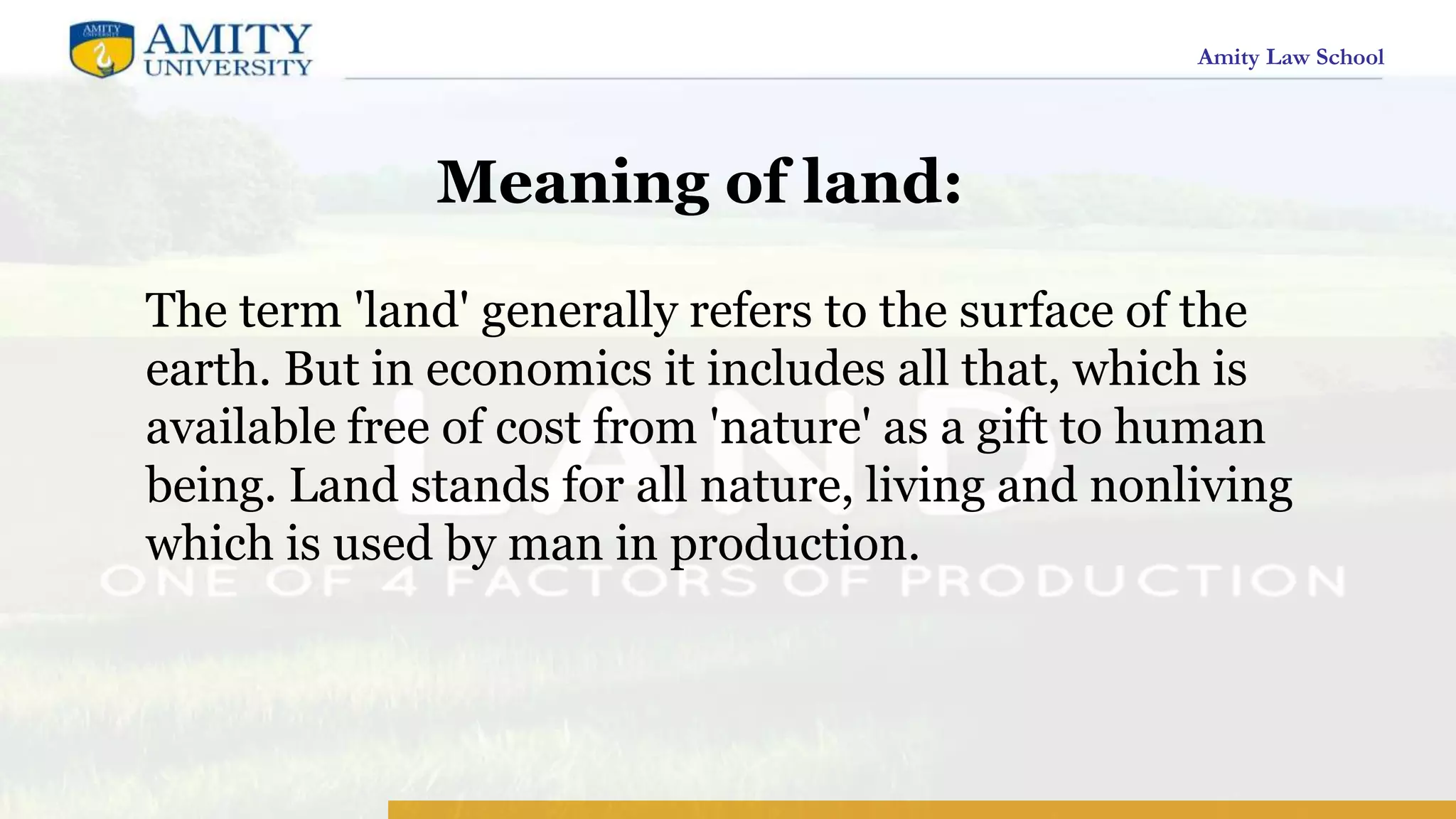 Factors of production (land and labour) | PPTX