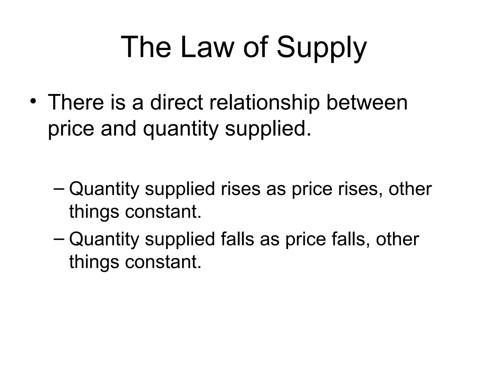 The theory of supply | PPT