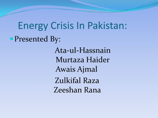 Energy Crisis In Pakistan | PPTX