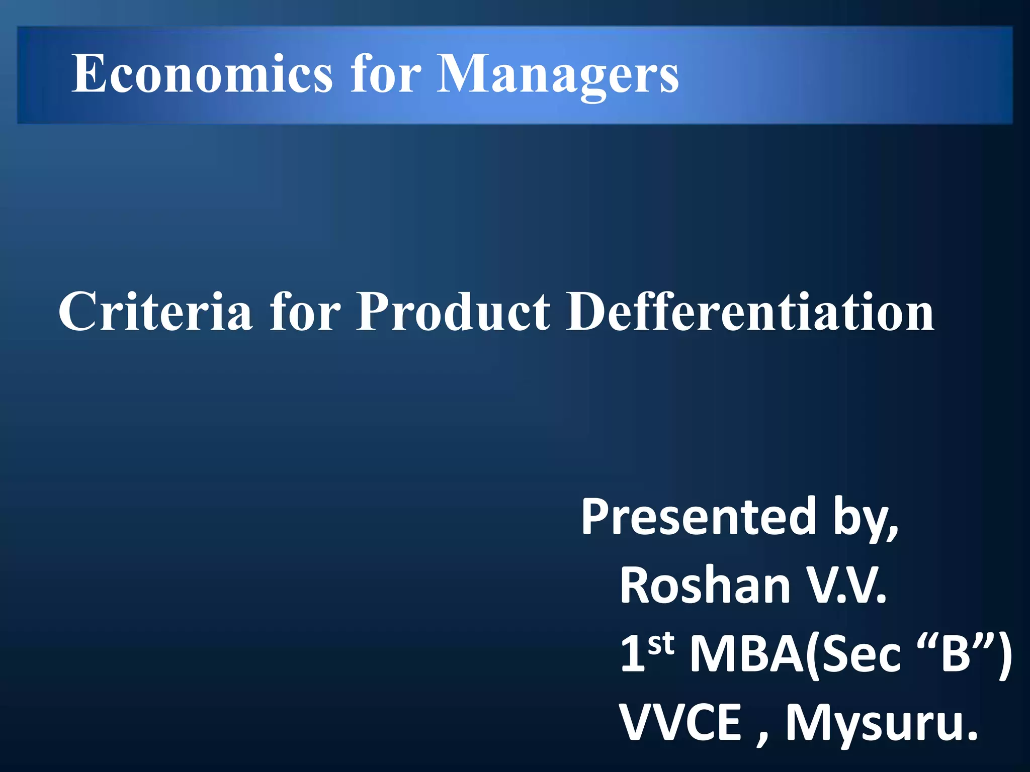 PRODUCT DIFFERENTIATION | PPTX