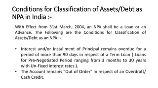 Non-Performing Assets ( in India ) | PPTX