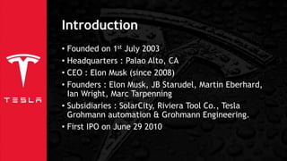 Tesla motors | PPTX | Automotive Industry | Industries