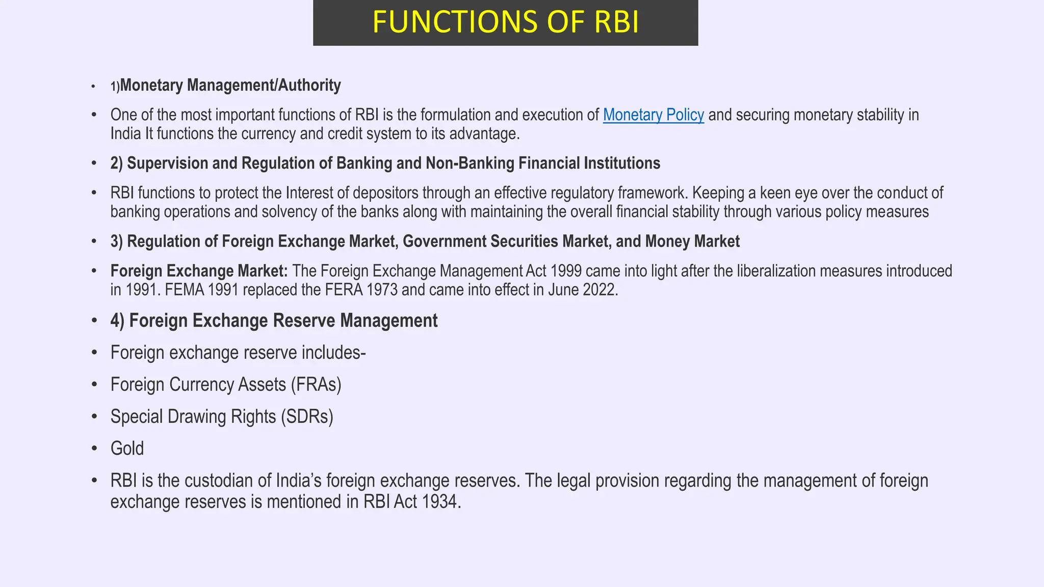 Presentation on RBI and its functions , advantage and disadvantage | PPTX