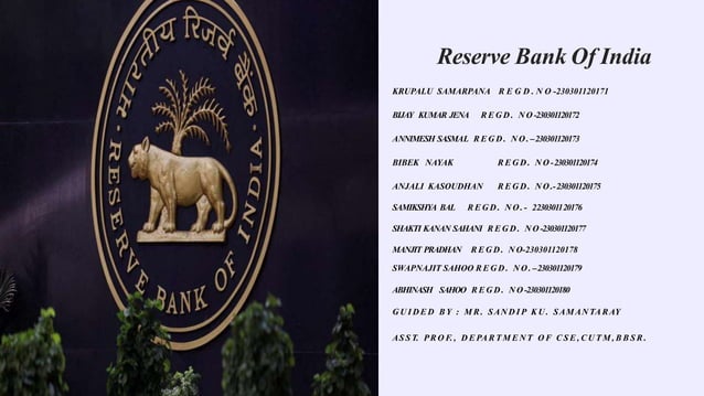 Presentation on RBI and its functions , advantage and disadvantage ...