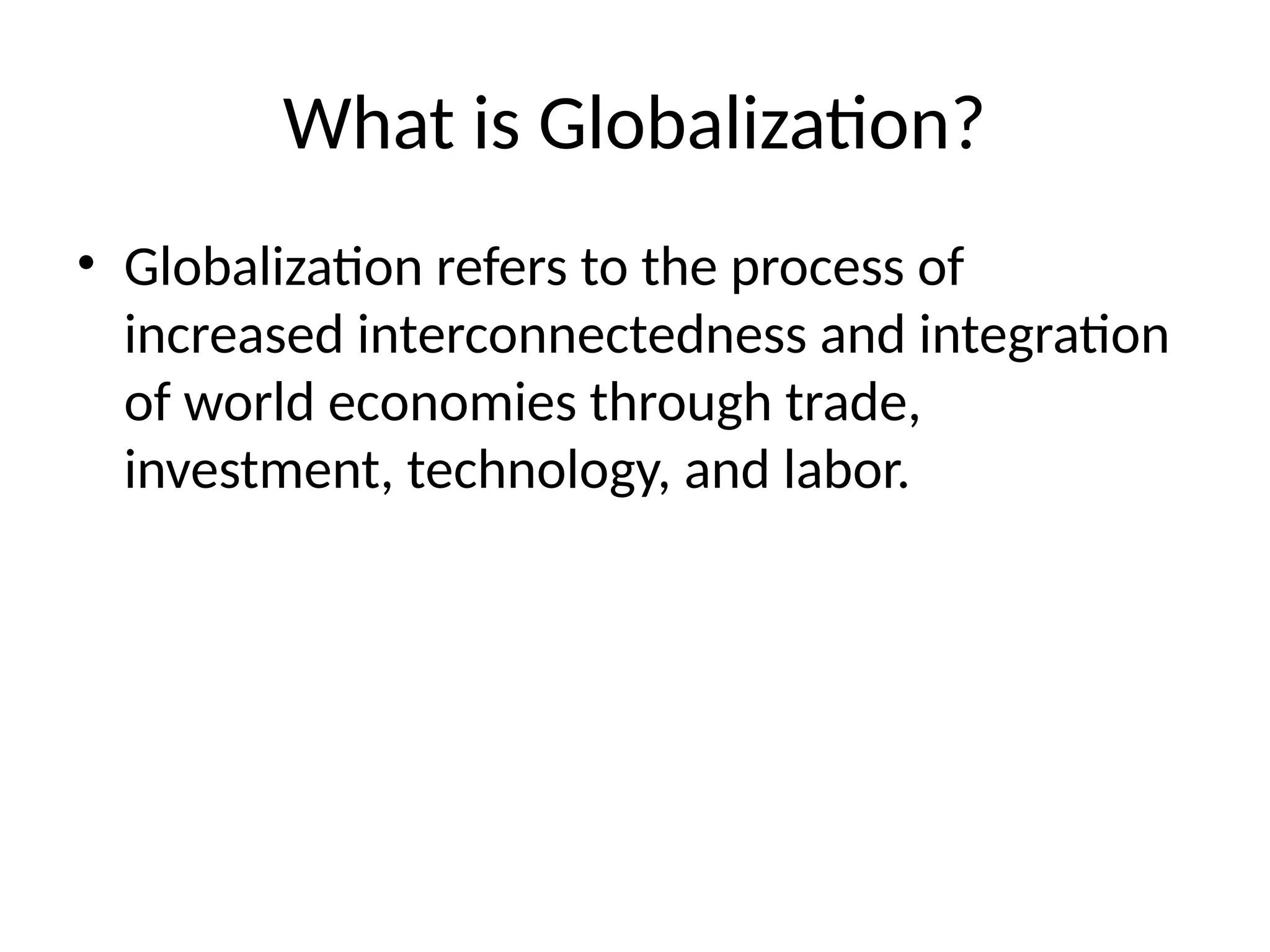 Economics Presentation Globalization Pptx