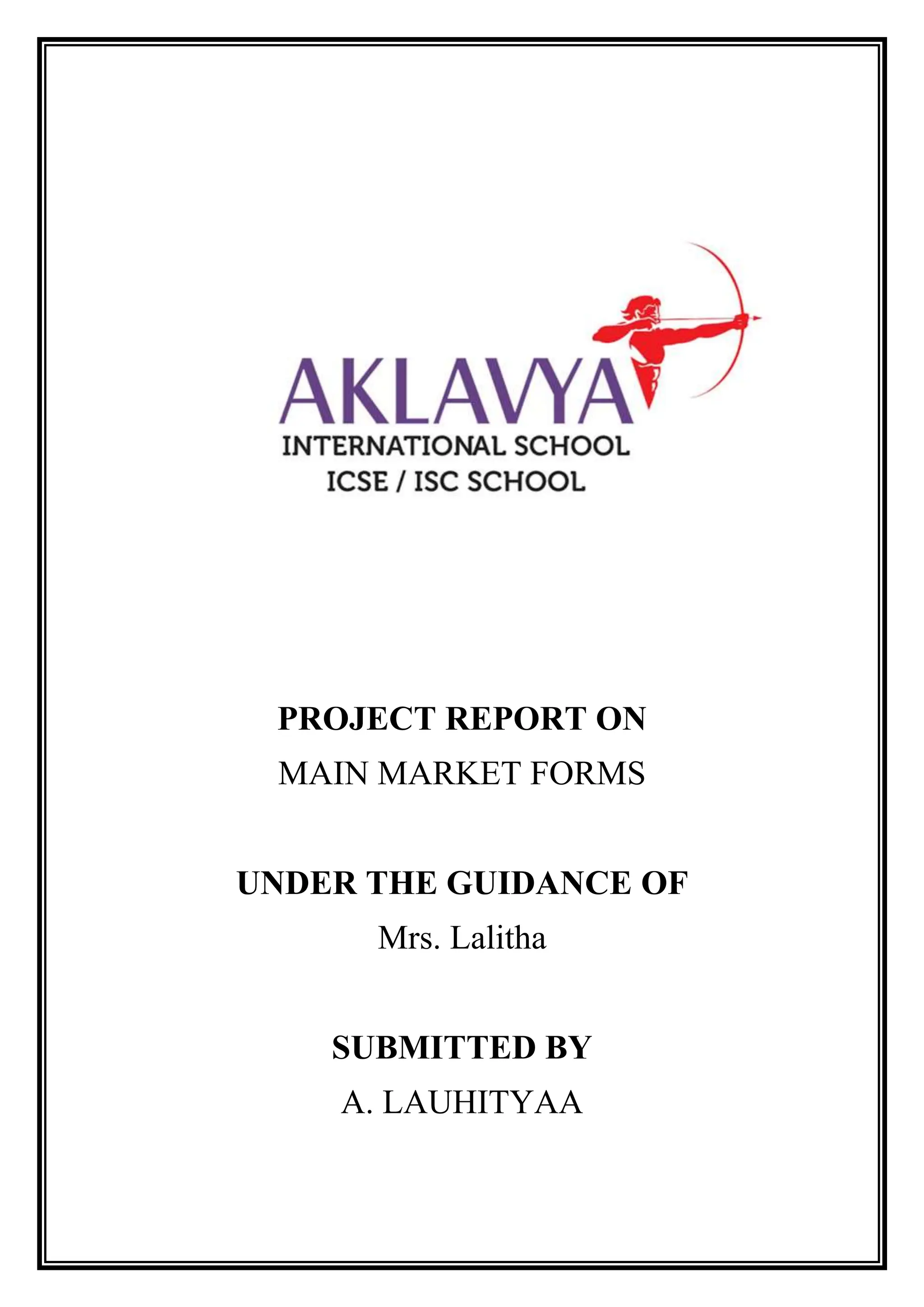 Economics Project (Main forms of Market) | DOCX