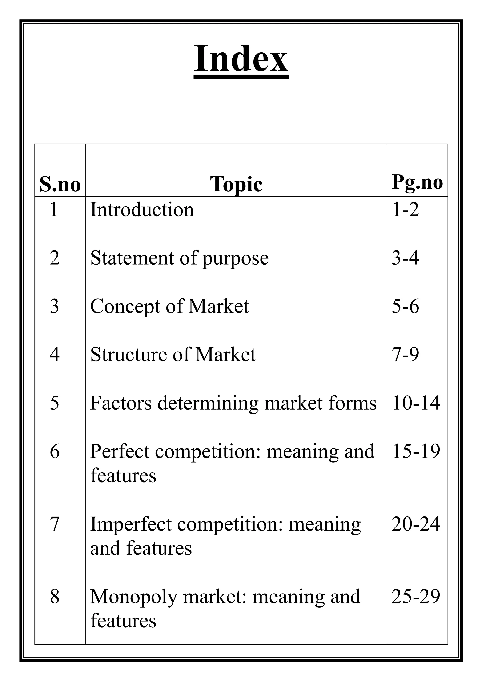Economics Project (Main forms of Market) | DOCX