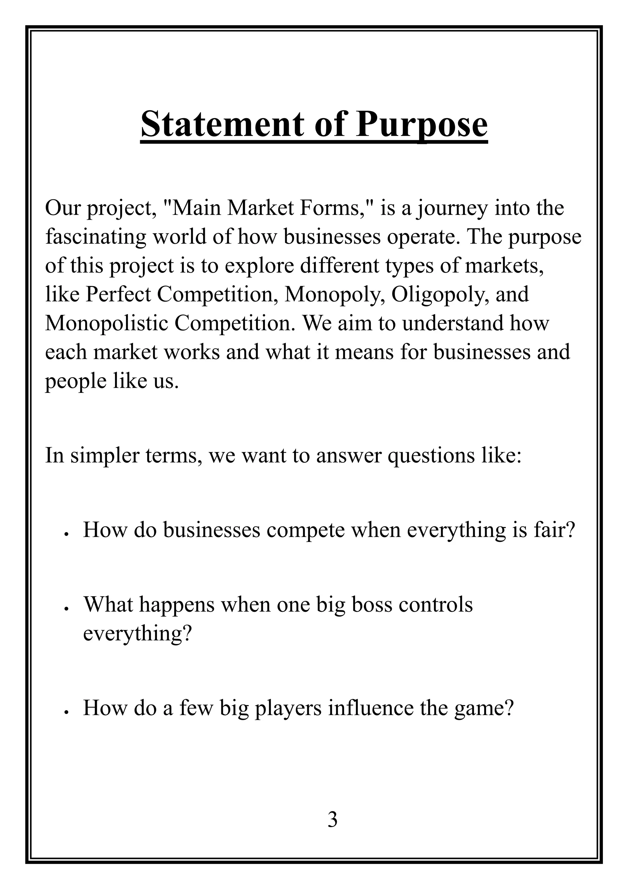 Economics Project (Main forms of Market) | DOCX