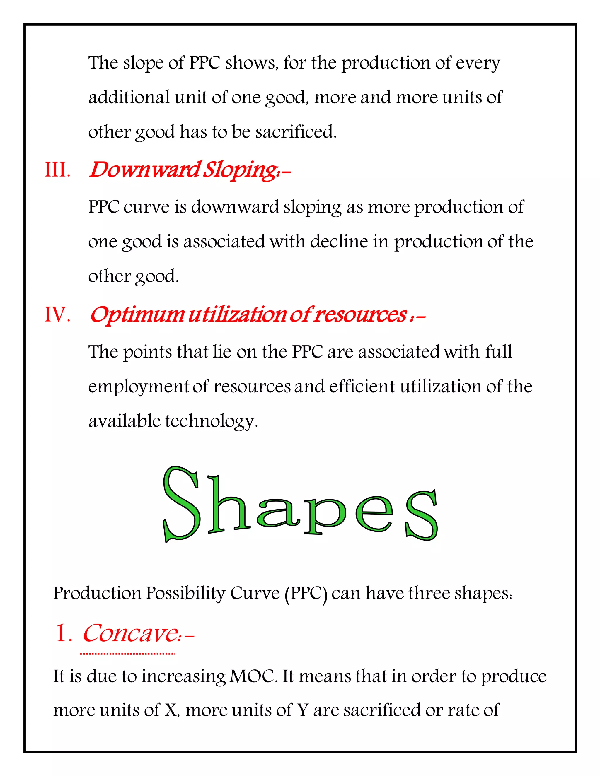 Economics project on Production Possibilty Curve | DOCX