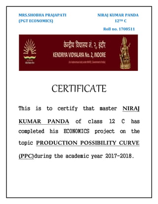 Economics project on Production Possibilty Curve | DOCX