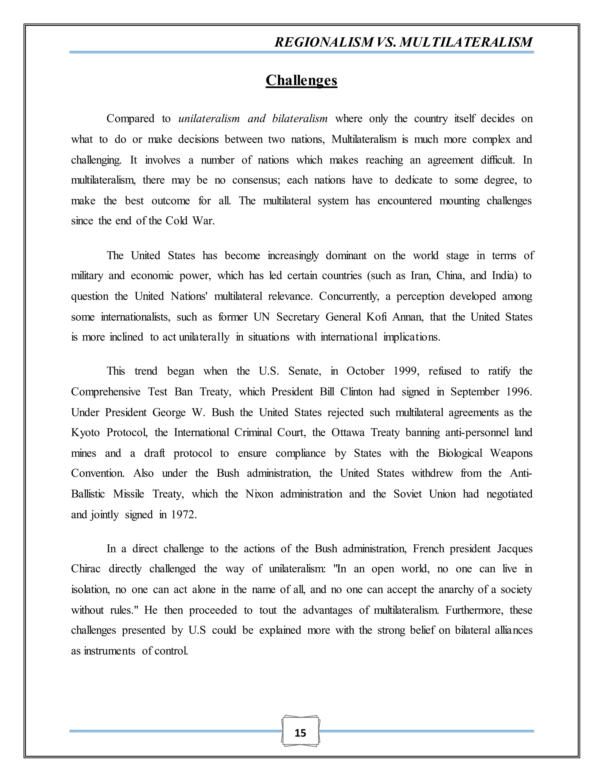 Economics project regionalism vs multilateralism m com part 1 sem 1 | DOCX
