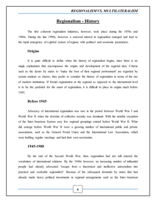 Economics project regionalism vs multilateralism m com part 1 sem 1 | DOCX