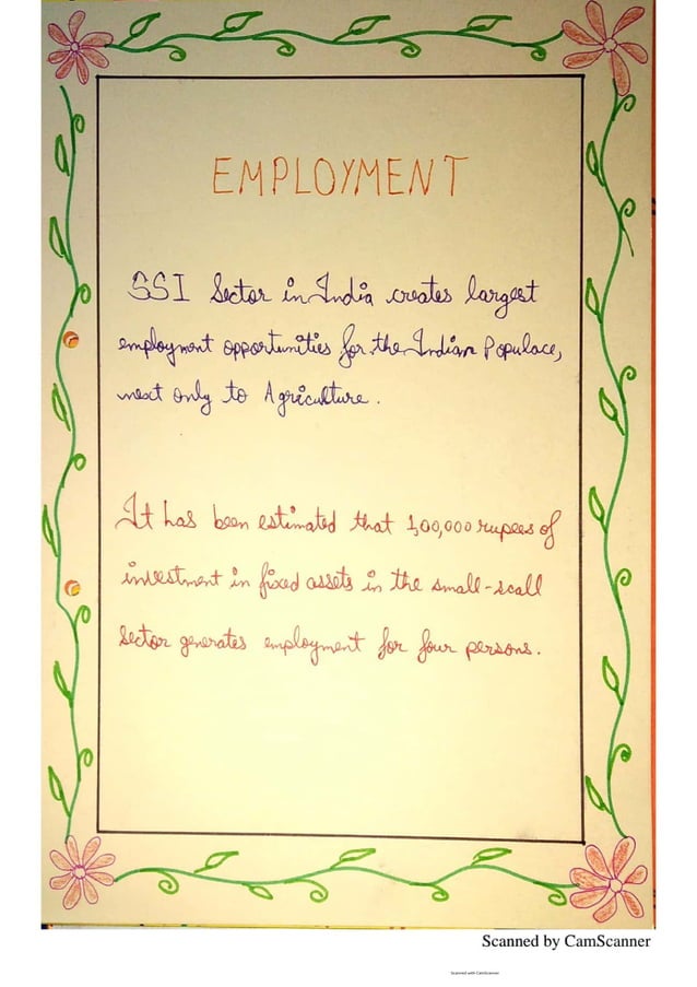 Economics project on Small Scale Industries for class 12. | PDF