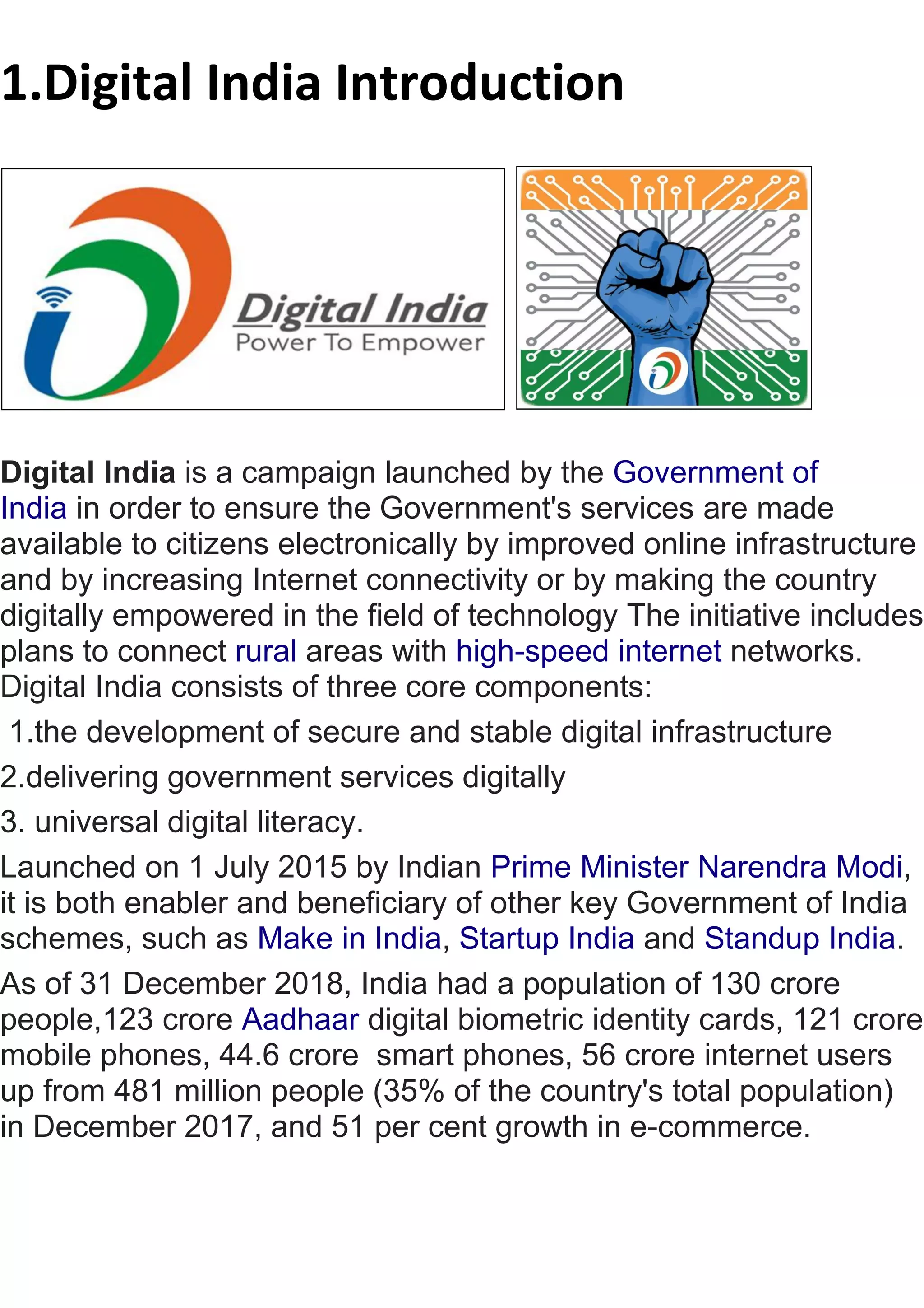 CBSE economics Project class 12 Digital India | PDF