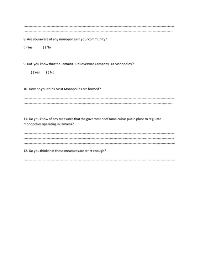 Economics questionnaire | DOCX