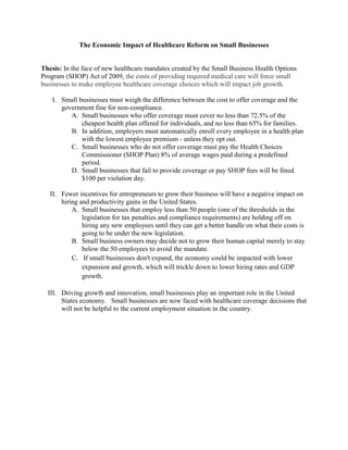 Economics research paper outline | DOCX