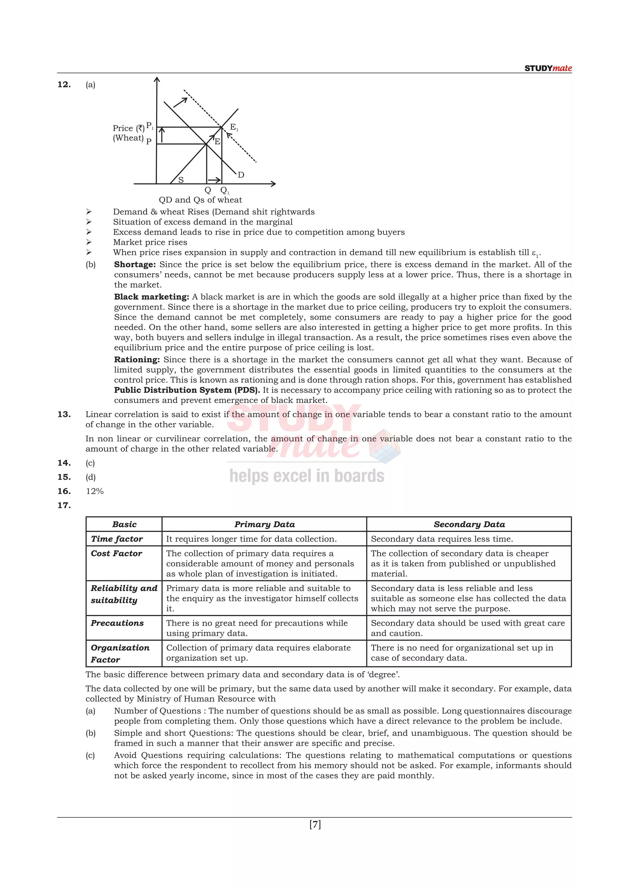 Economics Sample Paper Class 11 - Studymate | PDF