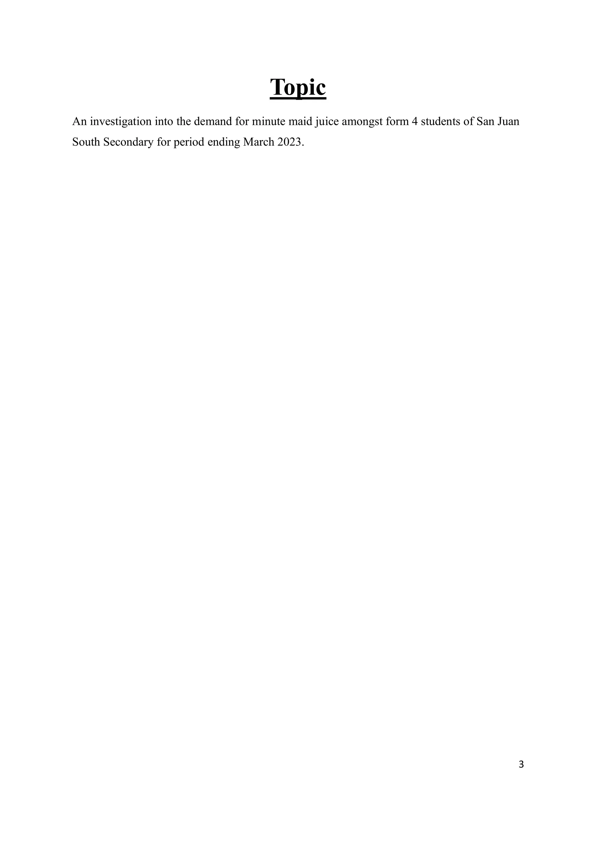 CSEC Economics SBA - Total Marks (Demand & Supply) | PDF