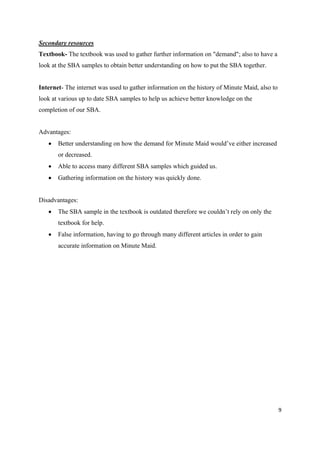 CSEC Economics SBA - Total Marks (Demand & Supply) | PDF
