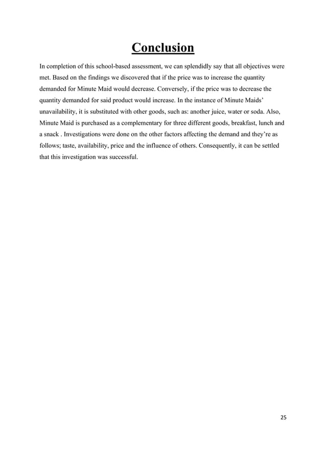 CSEC Economics SBA - Total Marks (Demand & Supply) | PDF | Educational ...
