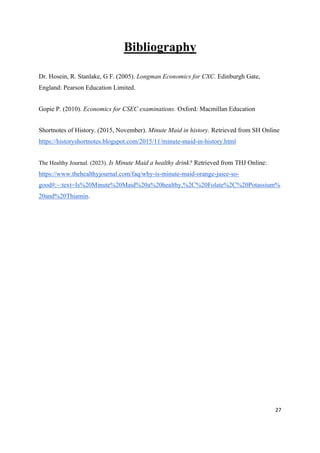 CSEC Economics SBA - Total Marks (Demand & Supply) | PDF