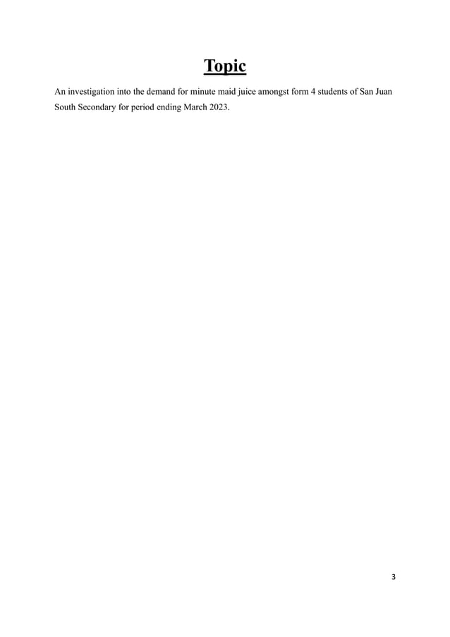 CSEC Economics SBA - Total Marks (Demand & Supply) | PDF | Educational Assessment | Education