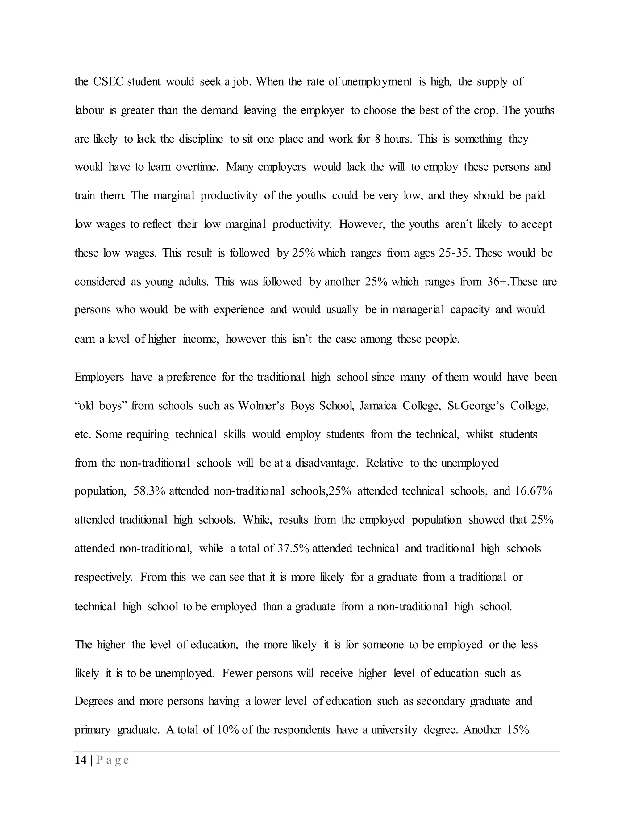 Economics CSEC SBA Sample | DOCX