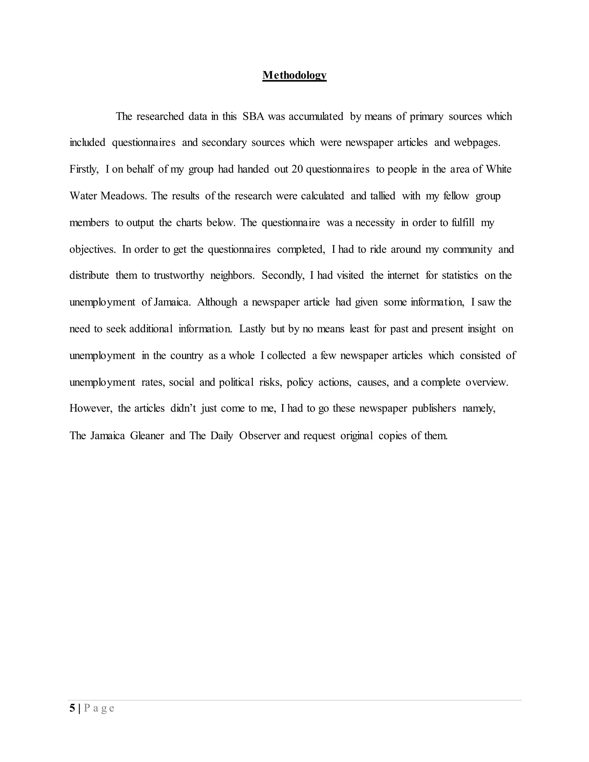 Economics CSEC SBA Sample | DOCX