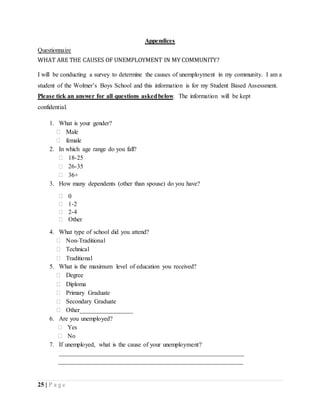 Economics CSEC SBA Sample | DOCX