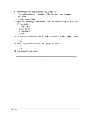 Economics CSEC SBA Sample | DOCX