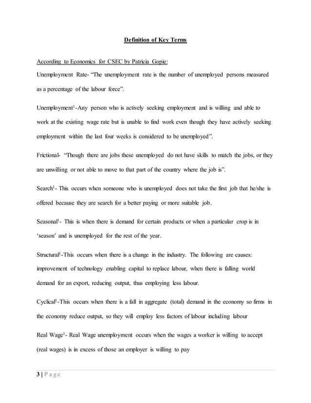 Economics CSEC SBA Sample | DOCX