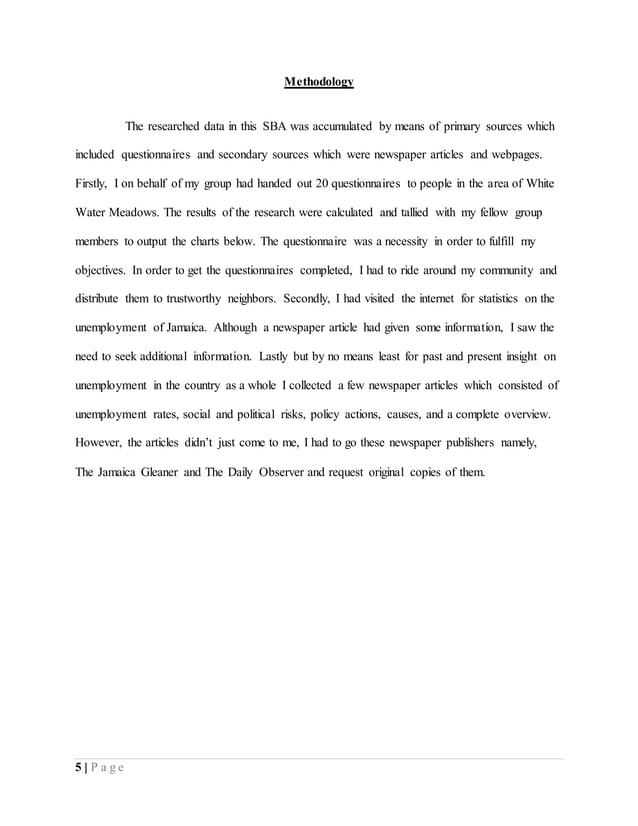 Economics CSEC SBA Sample | DOCX