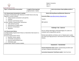 Economics section 1.4 government intervention | DOCX