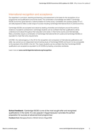 Economics syllabus 2026.pdf for IGCSE subject | PDF