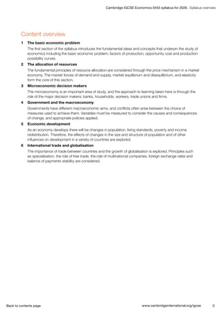 Economics syllabus 2026.pdf for IGCSE subject | PDF