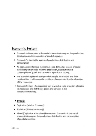 Economics system.pdf By.Milan Kagarana | PDF