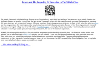 Economic Status Of The Middle Class | PPT