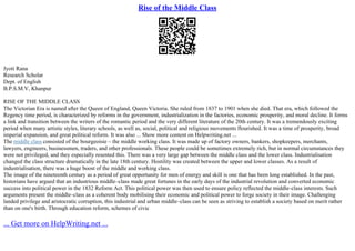 Economic Status Of The Middle Class | PPT
