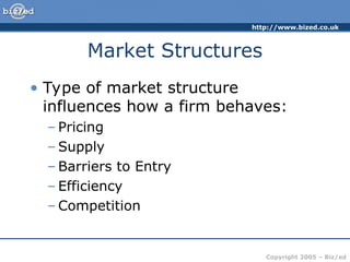 Type of market structure and levels of competition | PPT