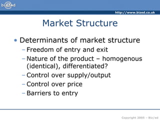 Type of market structure and levels of competition | PPT