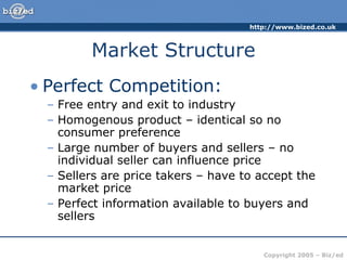 Type of market structure and levels of competition | PPT