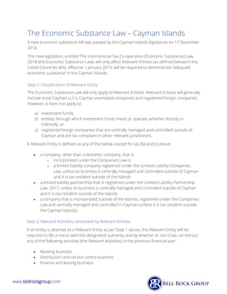 Economic Substance - Cayman Islands | PDF