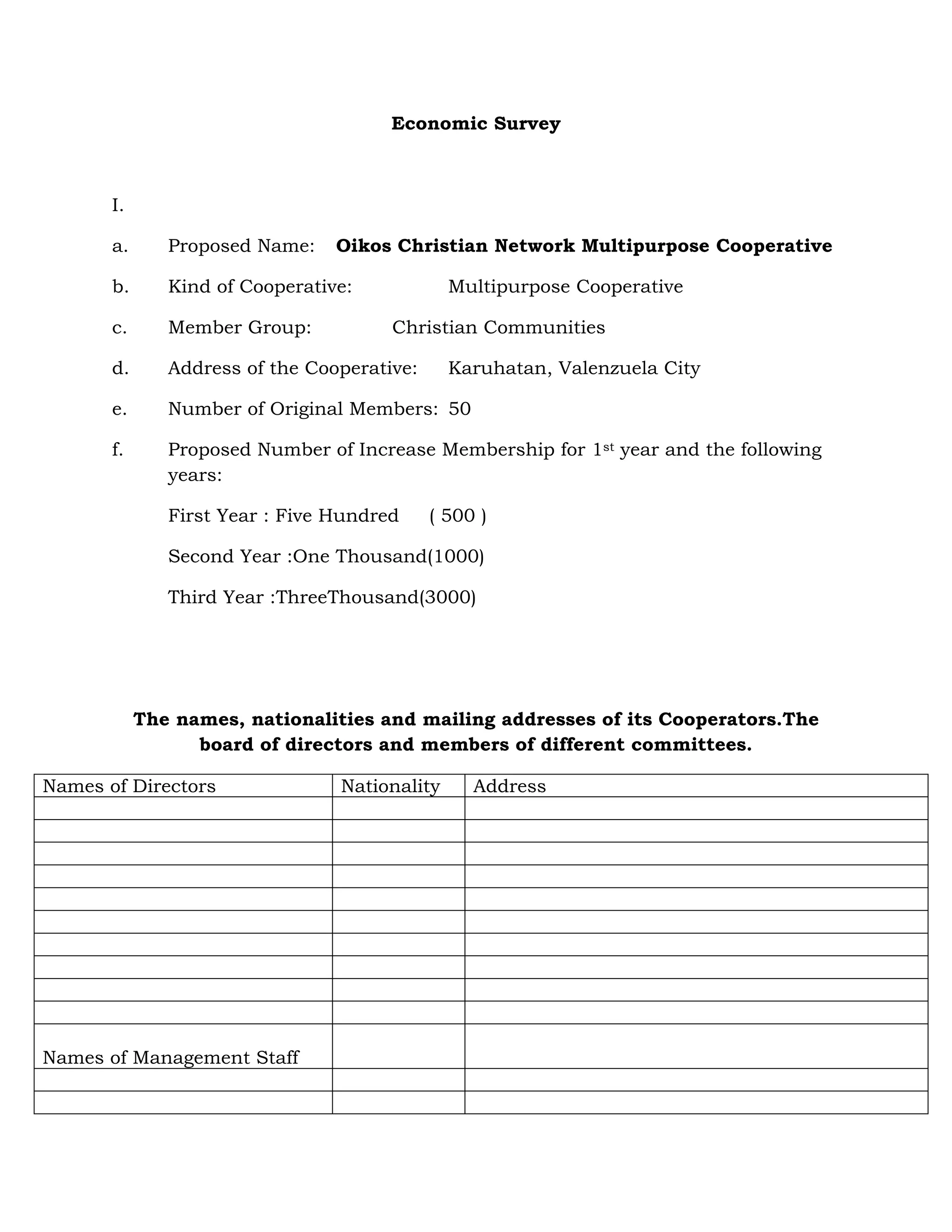 Economic survey | DOCX